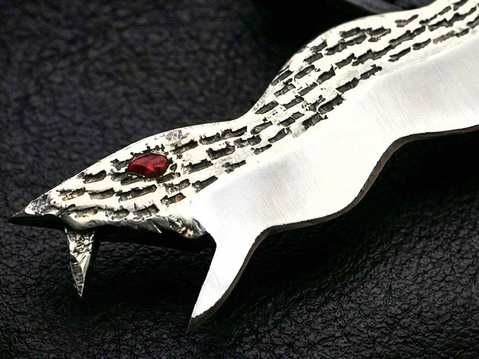 Hand Forged D2 Steel Balisong Snake Blade Knife | Premium Stag